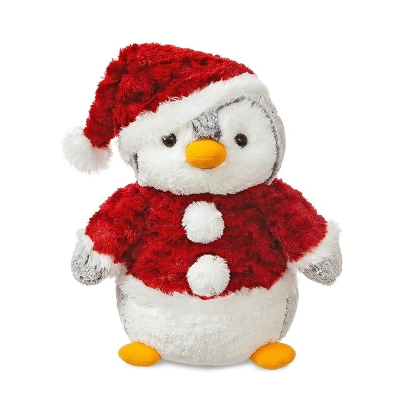 Pom Pom Penguin Santa 14in (35cm) Penguin Soft Toy by Aurora - The Penguin Patrol