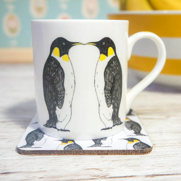 Penguin Mug & Coaster Gift Set by Martha & Hepsie - The Penguin Patrol