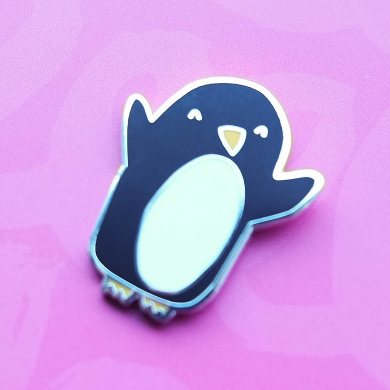 Happy Penguin Enamel Lapel Pin by Nutmeg and Arlo - The Penguin Patrol