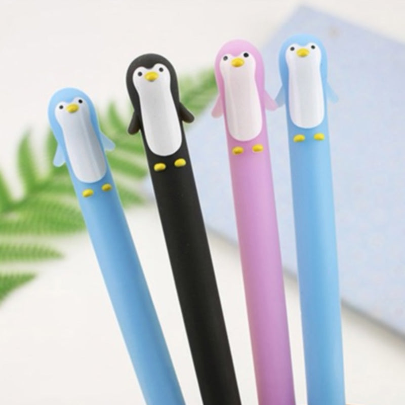 Penguin Gel Pen | Blue, Pink & Black Penguin Pen with Black Ink 0.5mm ...