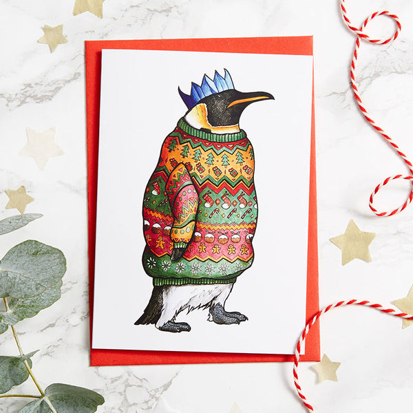 Penguin in Jumpers Christmas Cards | Alice Tams | A6 Penguin Xmas Card ...