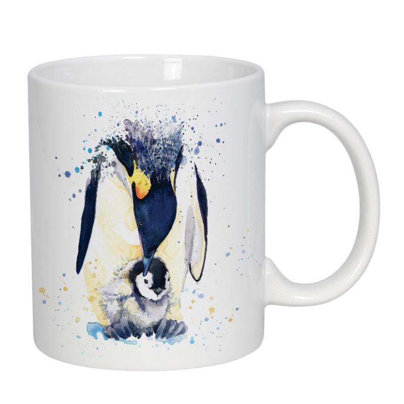 Penguin & Chick Watercolour Splash Penguin Mug by Nature Planet - The ...